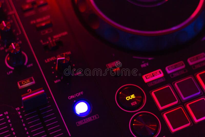 DJ Mix Studio Audio Tracks Mixing Buttons Pads Decks Mixing Console ...