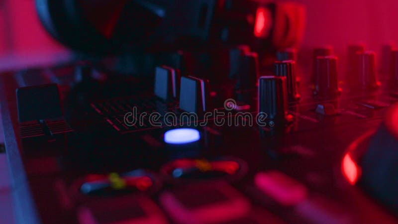 DJ Mix Studio Audio Tracks Mixing Buttons Pads Decks Mixing Console ...