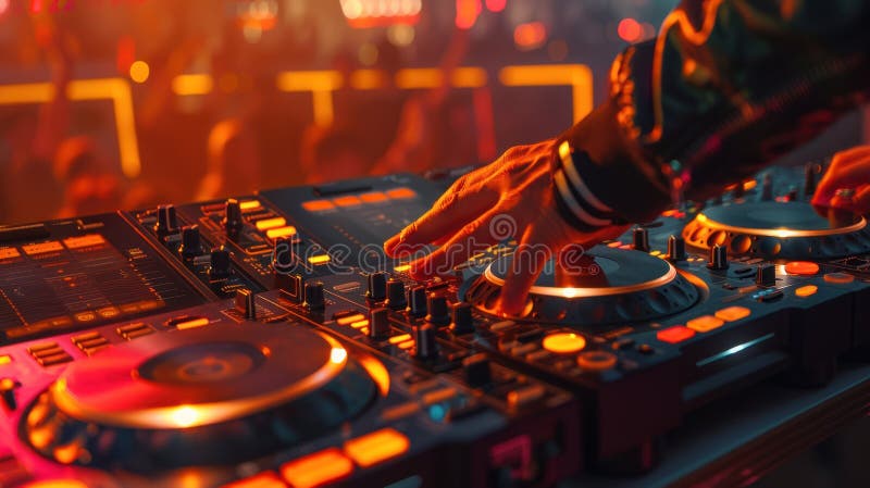 The DJ at the Mixer. AI Generated Stock Image - Image of budget, hands ...