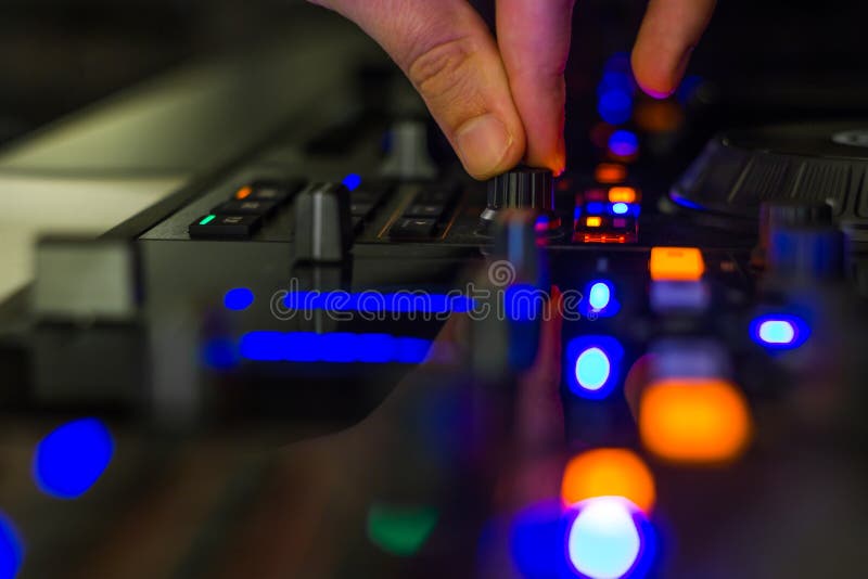 DJ Mixer in a Club, Close Up. Stock Photo - Image of equipment, disco ...