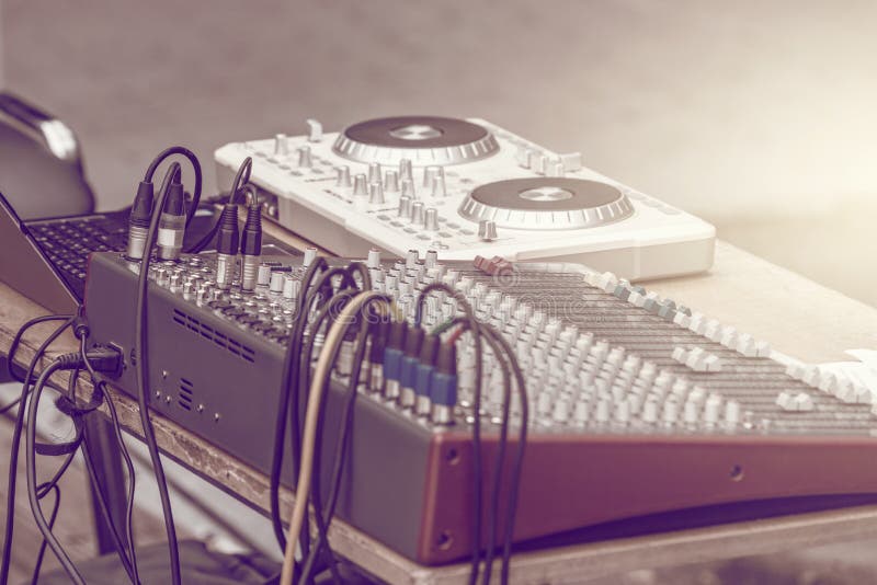 DJ Mixer Controller Panel for Playing Music and Partying. Stock Image ...
