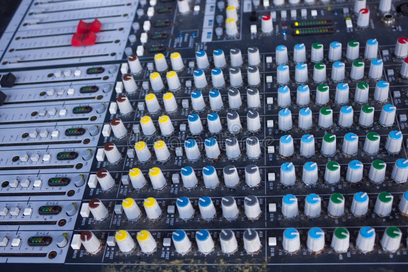 DJ Mixer with Lots of Buttons and Knobs Stock Image - Image of concept ...