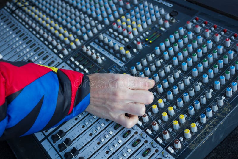DJ Mixer with Lots of Buttons and Knobs Stock Image - Image of concept ...