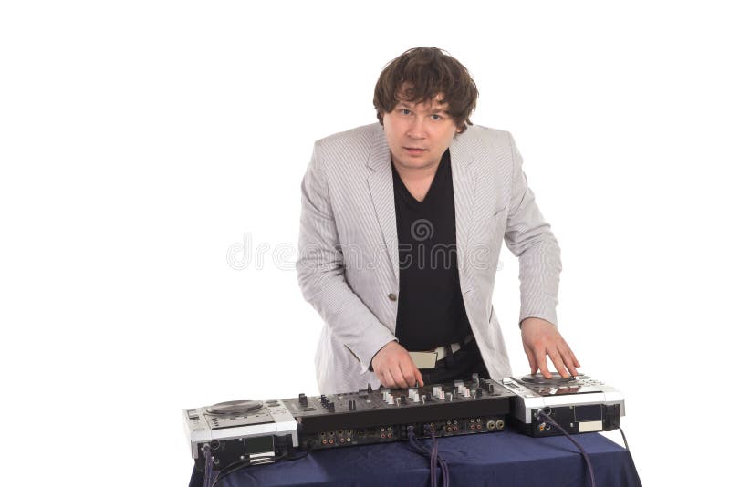 DJ with the mixer stock image. Image of mixing, adult - 75940799