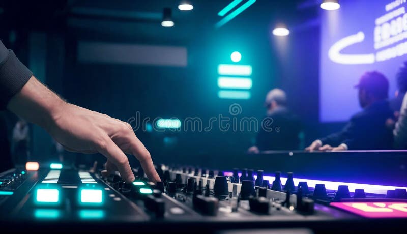 DJ, mixer, player music stock illustration. Illustration of guitarist ...