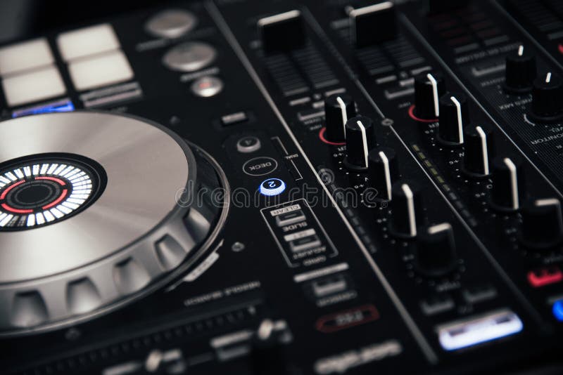 Dj mixer sound station stock photo. Image of instrument - 128952878
