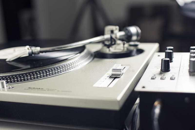 DJ mixer stock image. Image of record, electronic, label - 76209087