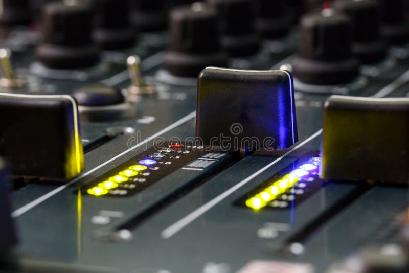 DJ Mixer Volume Faders stock image. Image of mixer, nightclub - 90843111