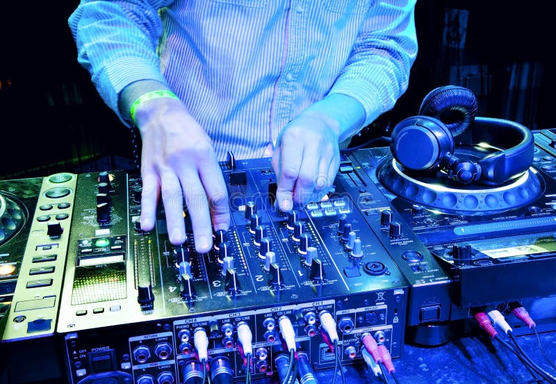 Dj mixes the track stock photo. Image of audio, panel - 24409530