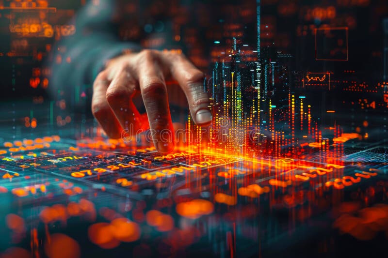 DJ Mixing Board with Futuristic Neon Graphics. Stock Photo - Image of ...