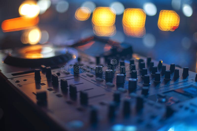 DJ mixing console stock image. Image of mixer, disco - 195327487