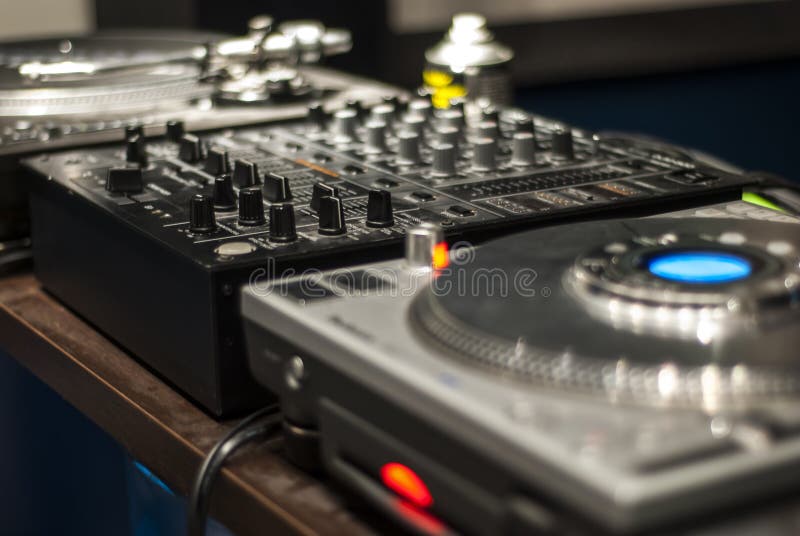 Dj mixing desk stock photo. Image of higher, drums, player - 67588126