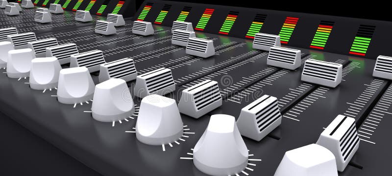 DJ Mixing Desk Sliders And Knobs Stock Illustration - Illustration of ...