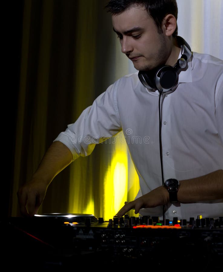 DJ mixing music at a disco stock photo. Image of nightclub - 36206160