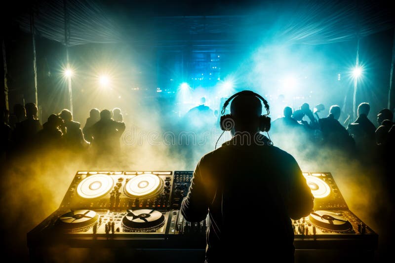 Dj Mixing Music in Front of Crowd of People at Concert. Generative AI ...