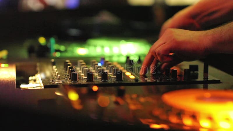 DJ Mixing in Club Front Close Up View. Time Stock Footage - Video of ...