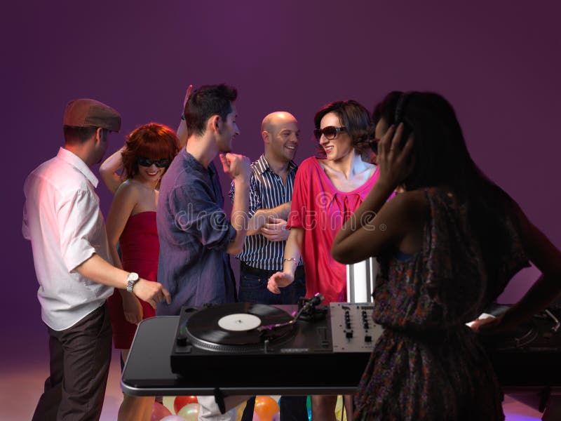Dj mixing at a party stock photo. Image of motion, club - 27316004