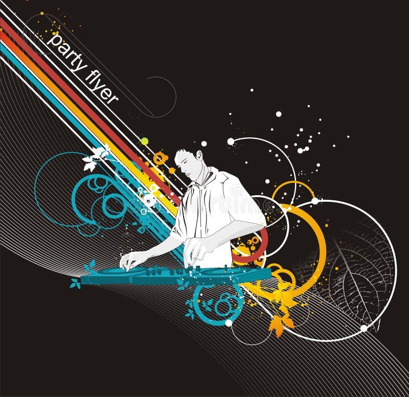 DJ Party Background stock vector. Illustration of patterns - 9272801