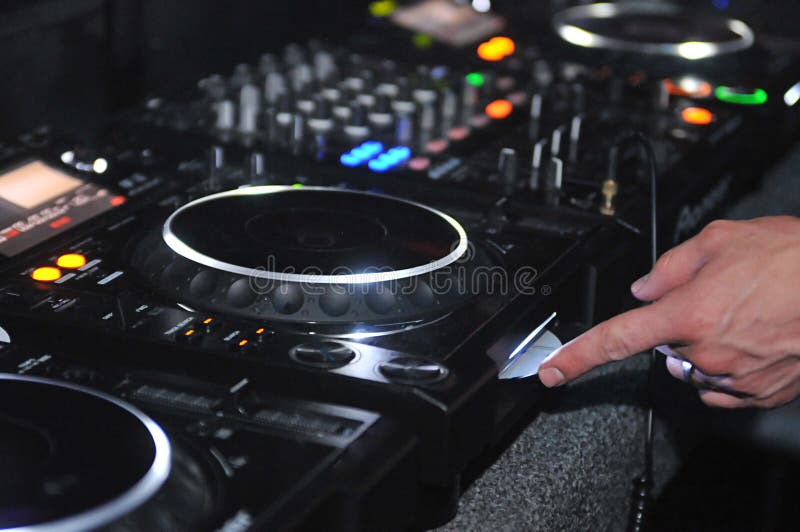 DJ Scratching on Turntables Stock Photo - Image of scratching, closeup ...