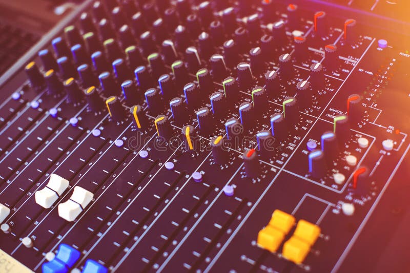 DJ Mixing Studio in the Club Stage Light Stock Photo - Image of board ...