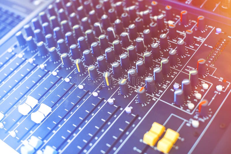 DJ Mixing Studio in the Club Stage Light Stock Image - Image of mixer ...