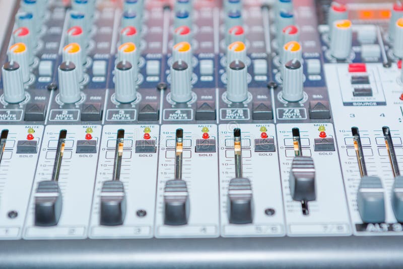 DJ Music Control Panel with Buttons and Knobs Stock Image - Image of ...