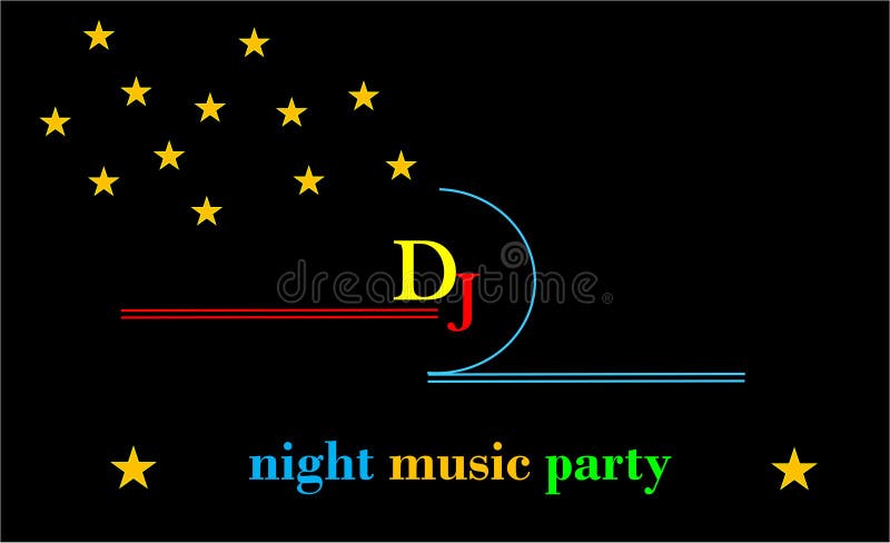 Dj. Music and Night Dance Party. Background and Illustration Stock ...