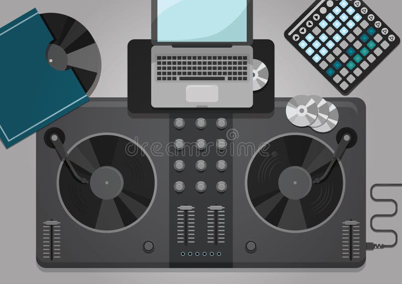 Dj Musical Equipment. Vector Illustration Decorative Design Stock ...