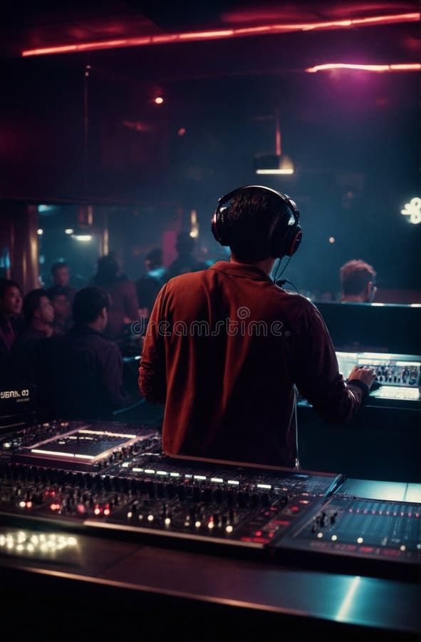 DJ Performing Live Set in Front of Enthusiastic Crowd. Generative AI ...