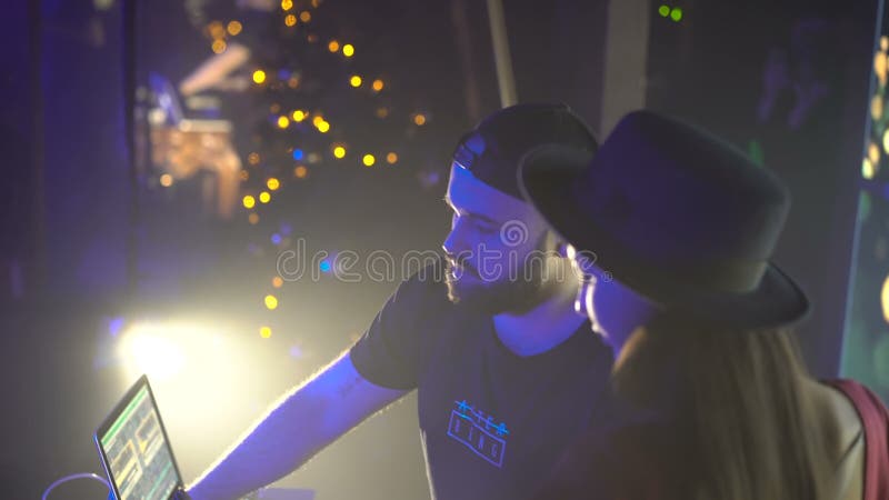 Dj and Pj Dancing on the Scene for Audience 4K Stock Footage - Video of ...