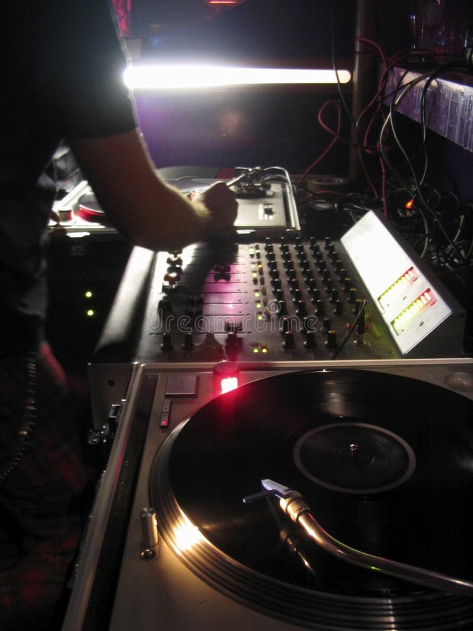 Dj play on console stock image. Image of cleaning, light - 14527545