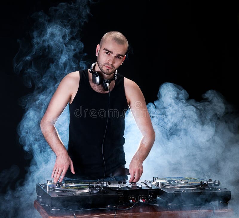 Dj playing disco stock photo. Image of lifestyle, clubbing - 24369646