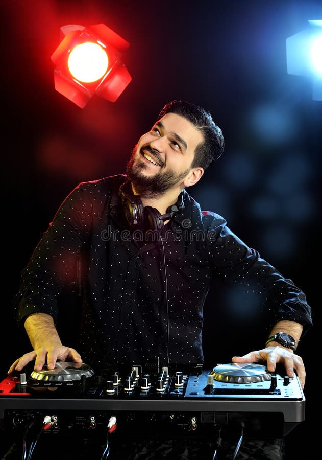 DJ playing music stock photo. Image of disco, concert - 38682644