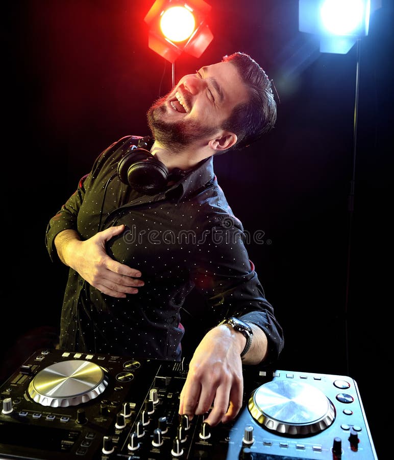 DJ playing music stock photo. Image of jockey, disc, energy - 38702224