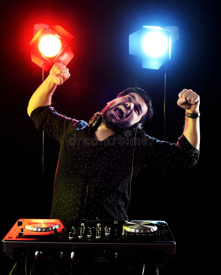 DJ playing music stock photo. Image of jockey, disc, male - 38719544