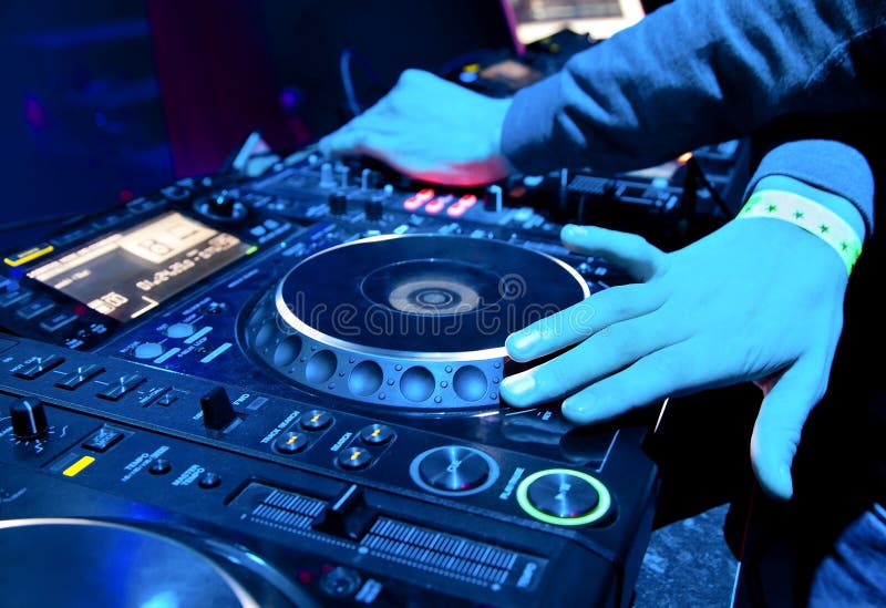Dj playing the track stock photo. Image of channels, dancer - 39677488