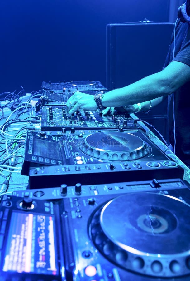 Dj playing the track stock photo. Image of party, jockey - 42006504
