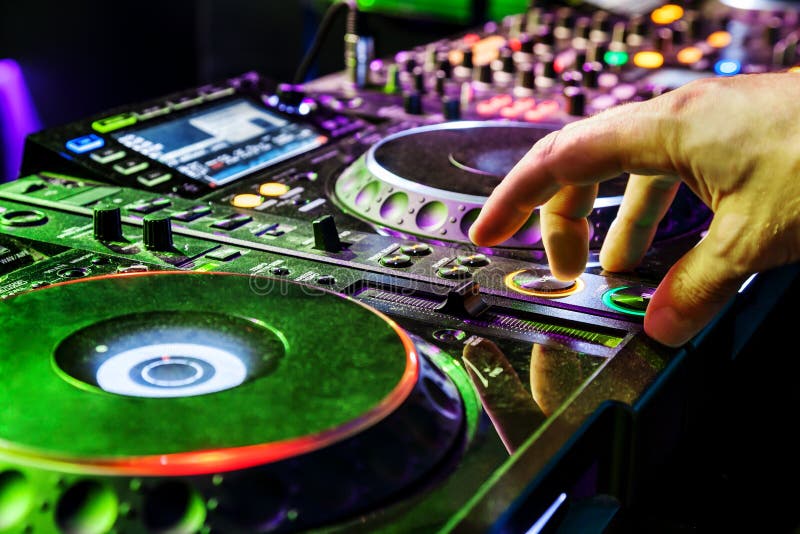 Dj playing the track stock image. Image of male, jockey - 58514523