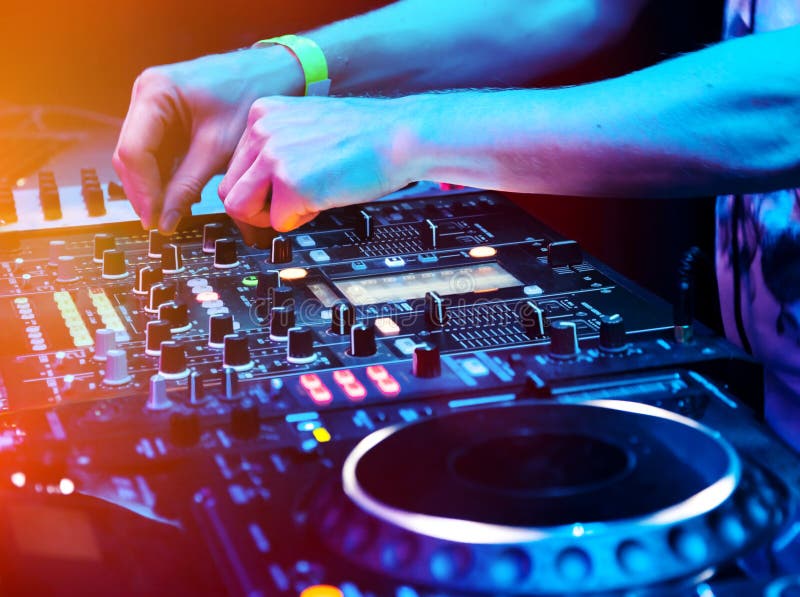 Dj playing the track stock image. Image of control, channels - 69968453