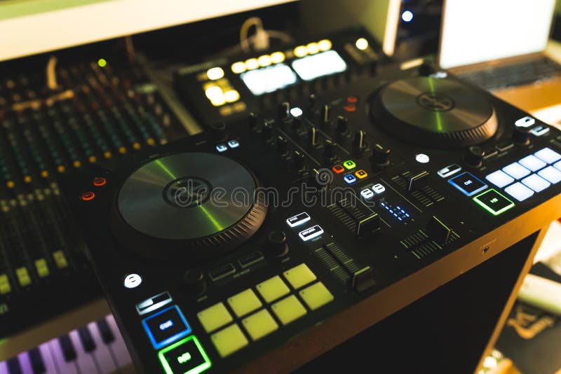 DJ Professional Music Console Home Studio Setup Editorial Image - Image ...