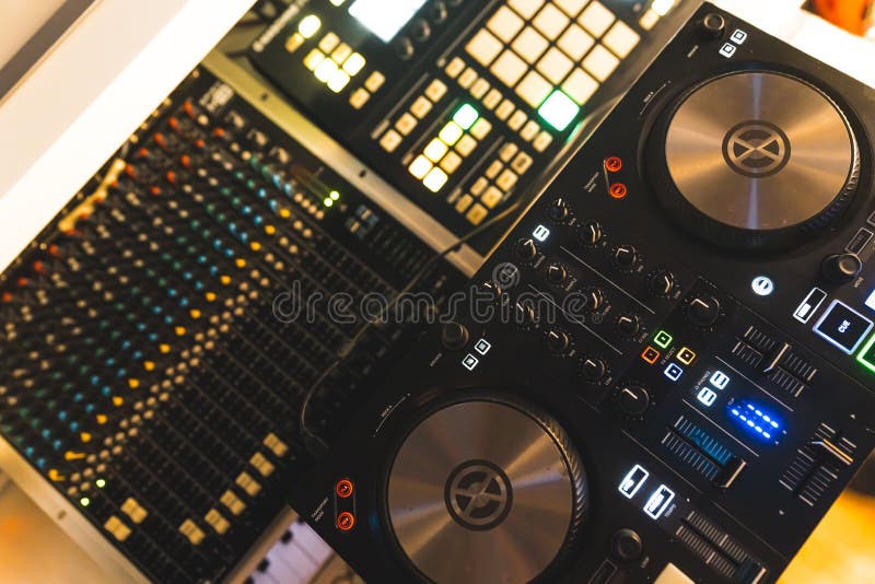 DJ Professional Music Console Home Studio Setup Editorial Image - Image ...