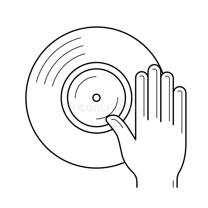 DJ remix line icon. stock vector. Illustration of equipment - 112584600