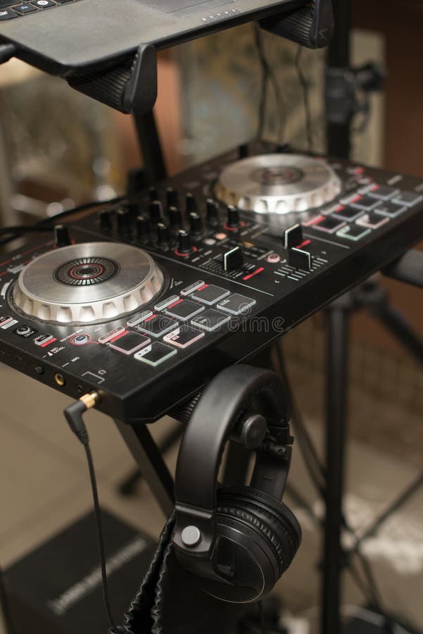 DJ Remote Control Light in the Concert Hall. Stock Photo - Image of ...