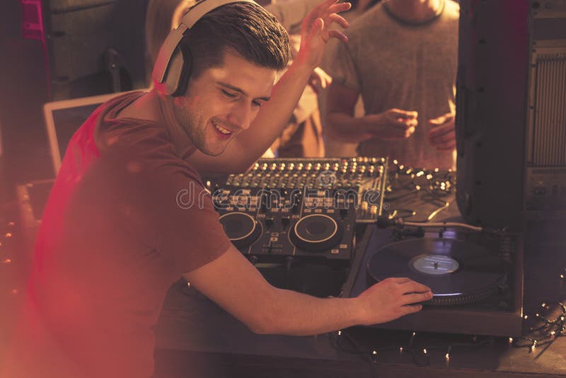 DJ`s concert at the club stock image. Image of interior - 94080687