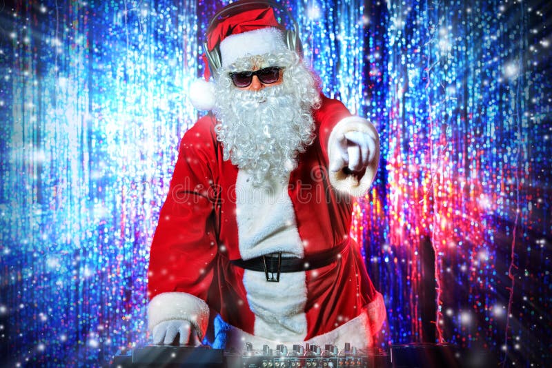 Dj santa stock photo. Image of jockey, costume, player - 27786824
