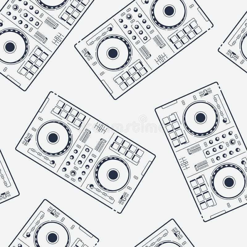 DJ Seamless Texture stock vector. Illustration of controller - 91164459