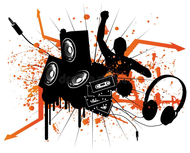 Abstract DJ Splash. Music Background Stock Vector - Illustration of ...
