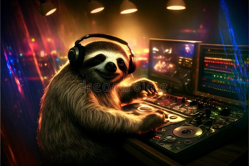 Sloth Dj Stock Illustrations – 51 Sloth Dj Stock Illustrations, Vectors ...