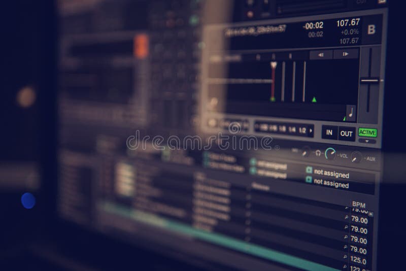 Dj Software on a Computer Screen Stock Photo - Image of hotspot ...