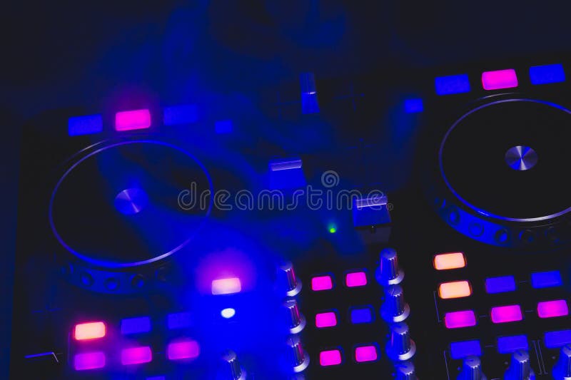 Dj Sound Mixer Controller with Knobs and Sliders. Audio Mixing Deck ...